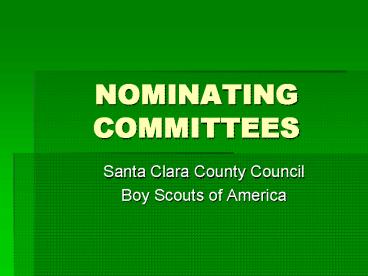 NOMINATING COMMITTEES presentation | free to view