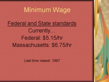 Minimum Wage presentation | free to view