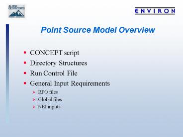 Point Source Model Overview presentation | free to view