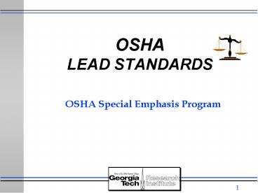 OSHA LEAD STANDARDS presentation | free to view