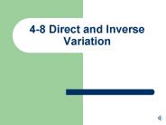 PPT – Direct and Inverse Variations PowerPoint presentation | free to ...