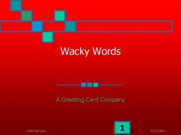Wacky Words presentation | free to view