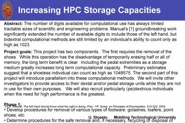PPT – Increasing HPC Storage Capacities PowerPoint presentation | free to view - id: a50b3-MGI4O