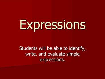 PPT – Expressions PowerPoint presentation | free to download - id ...