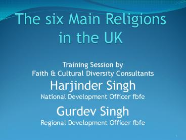 The six Main Religions in the UK presentation | free to view