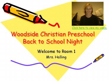 Woodside Christian Preschool Back to School Night presentation | free ...