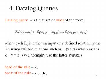 4. Datalog Queries presentation | free to download