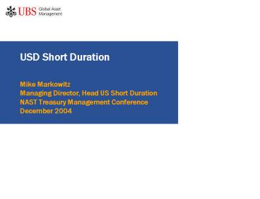 PPT – USD Short Duration PowerPoint presentation | free to view - id ...