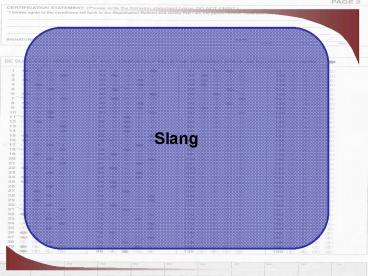 Slang presentation | free to view