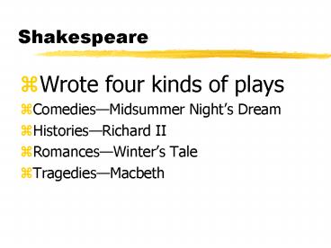 Shakespeare presentation | free to view