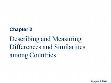 PPT – Describing and Measuring Differences and Similarities among ...