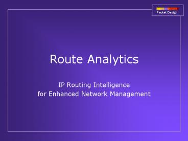 PPT – Route Analytics PowerPoint presentation | free to view - id ...