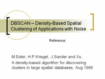 DBSCAN presentation | free to view