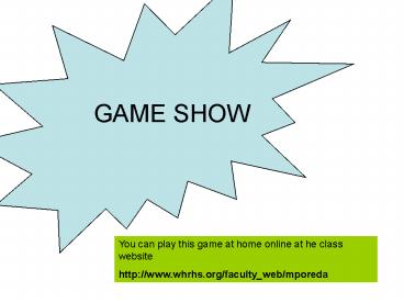 GAME SHOW presentation | free to view