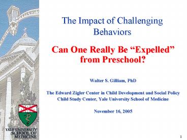PPT – The Impact of Challenging Behaviors PowerPoint presentation ...