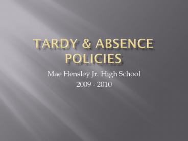 Tardy presentation | free to view
