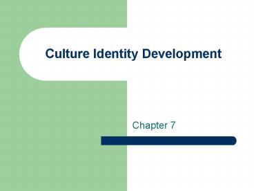 Culture Identity Development presentation | free to view
