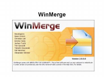 WinMerge presentation | free to view