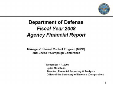 PPT – Department of Defense PowerPoint presentation | free to view - id ...