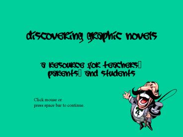 Discovering Graphic Novels presentation | free to view