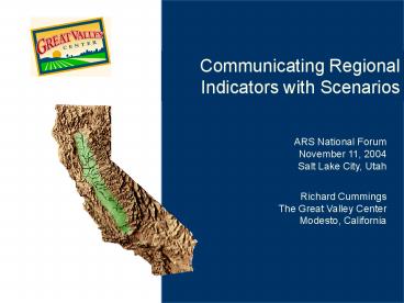 Communicating Regional Indicators with Scenarios presentation | free to ...