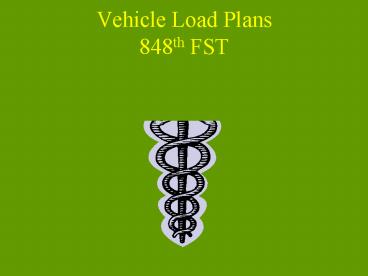 Vehicle Load Plans 848th FST presentation | free to view