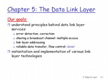 Chapter 5: The Data Link Layer presentation | free to download