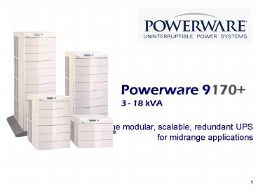 Powerware 9170 3 18 kVA presentation | free to view