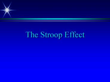 The Stroop Effect presentation | free to view