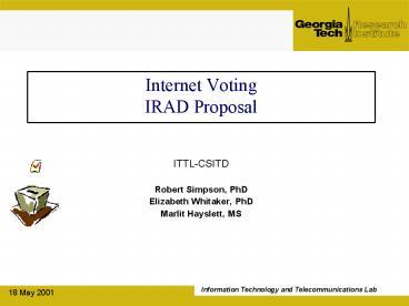PPT – Internet Voting IRAD Proposal PowerPoint presentation | free to ...