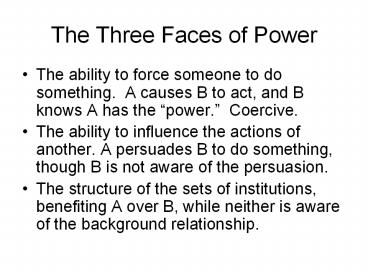 The Three Faces of Power presentation | free to view