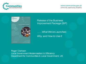 Roger Clarkson presentation | free to view