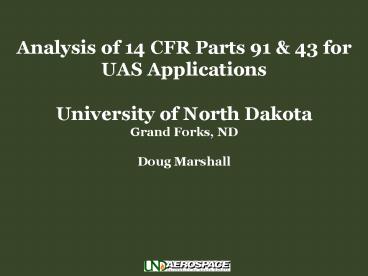 PPT – Analysis of 14 CFR Parts 91 PowerPoint presentation | free to ...