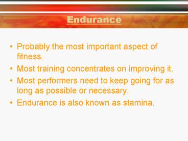 Endurance presentation | free to view