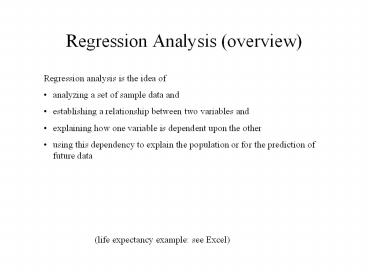 Regression Analysis (overview) presentation | free to download