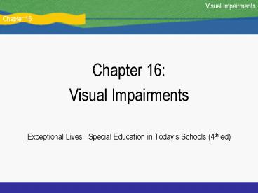 Visual Impairments presentation | free to view