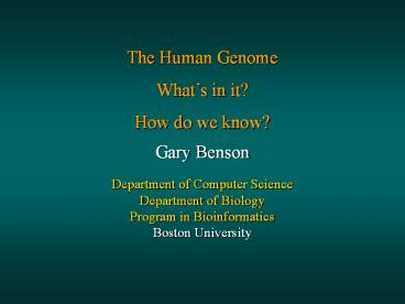 The Human Genome presentation | free to download