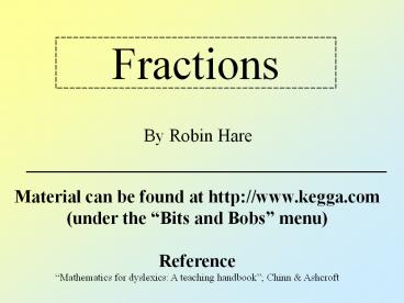 Fractions presentation | free to view