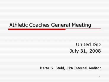 PPT – Athletic Coaches General Meeting PowerPoint presentation | free ...