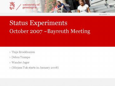 PPT – Status Experiments PowerPoint presentation | free to view - id ...