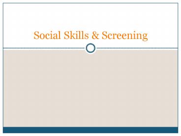PPT – Social Skills PowerPoint presentation | free to view - id: af9ec ...