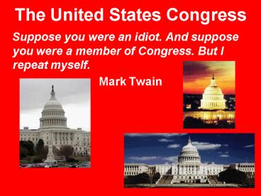 The United States Congress presentation | free to view