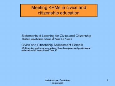 PPT – Statements of Learning for Civics and Citizenship PowerPoint ...