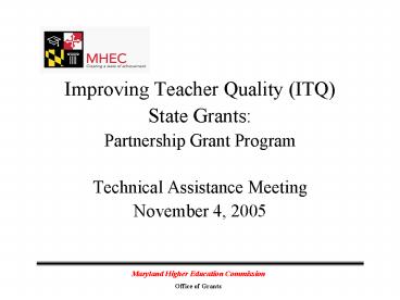 Improving Teacher Quality ITQ presentation | free to view