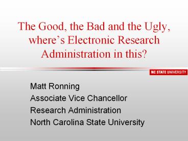 PPT – The Good, the Bad and the Ugly, where PowerPoint presentation ...