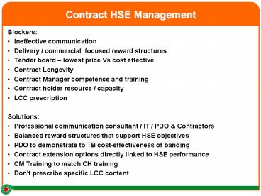 PPT – Contract HSE Management PowerPoint presentation | free to view ...