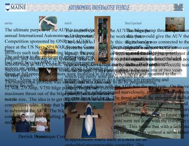 AUTONOMOUS UNDERWATER VEHICLE presentation | free to view