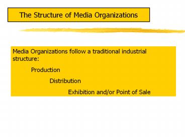 The Structure of Media Organizations presentation | free to view