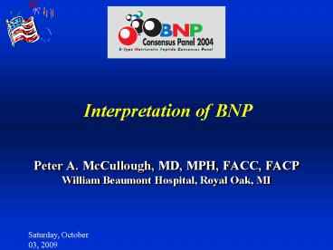 Interpretation of BNP presentation | free to view