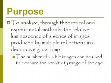 PPT – Purpose PowerPoint presentation | free to download - id: b15bb-M2ExM